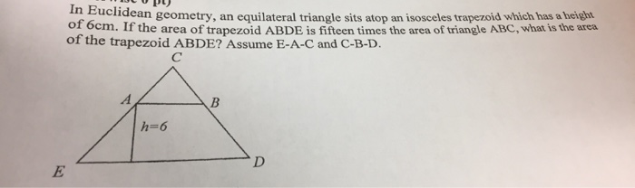 Solved dean geometry, an equilateral triangle sits atop an | Chegg.com