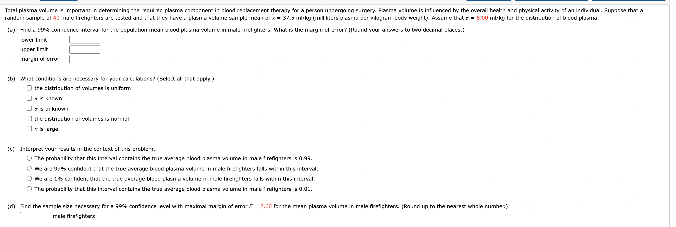 Solved lower limit upper limit margin of error (b) What | Chegg.com