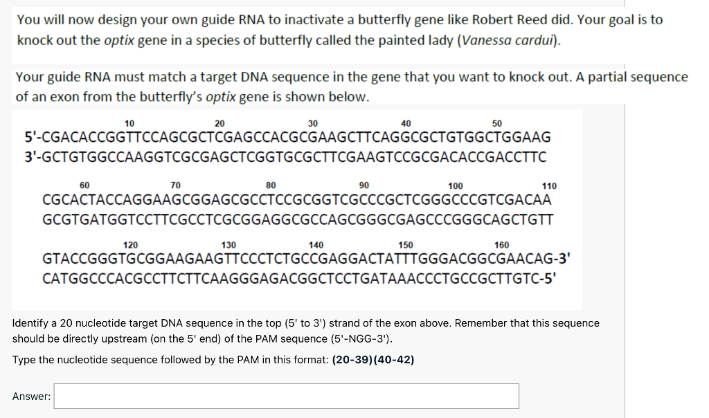 You will now design your own guide RNA to inactivate | Chegg.com