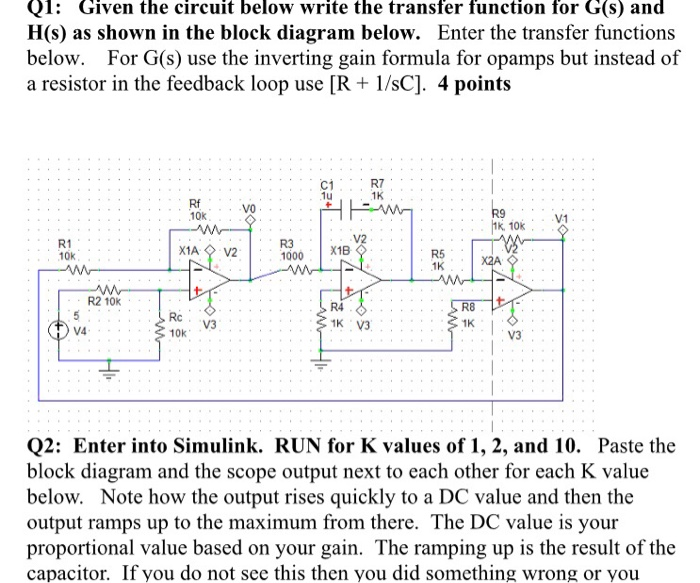 Solved Q1: Given the circuit below write the transfer | Chegg.com