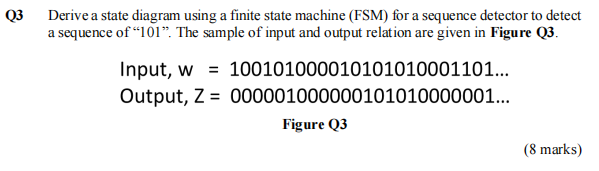 Solved Q3 Derive a state diagram using a finite state | Chegg.com