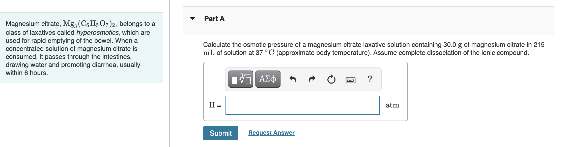 Solved Part A Magnesium citrate, Mg: (C6H5O7)2, belongs to a | Chegg.com