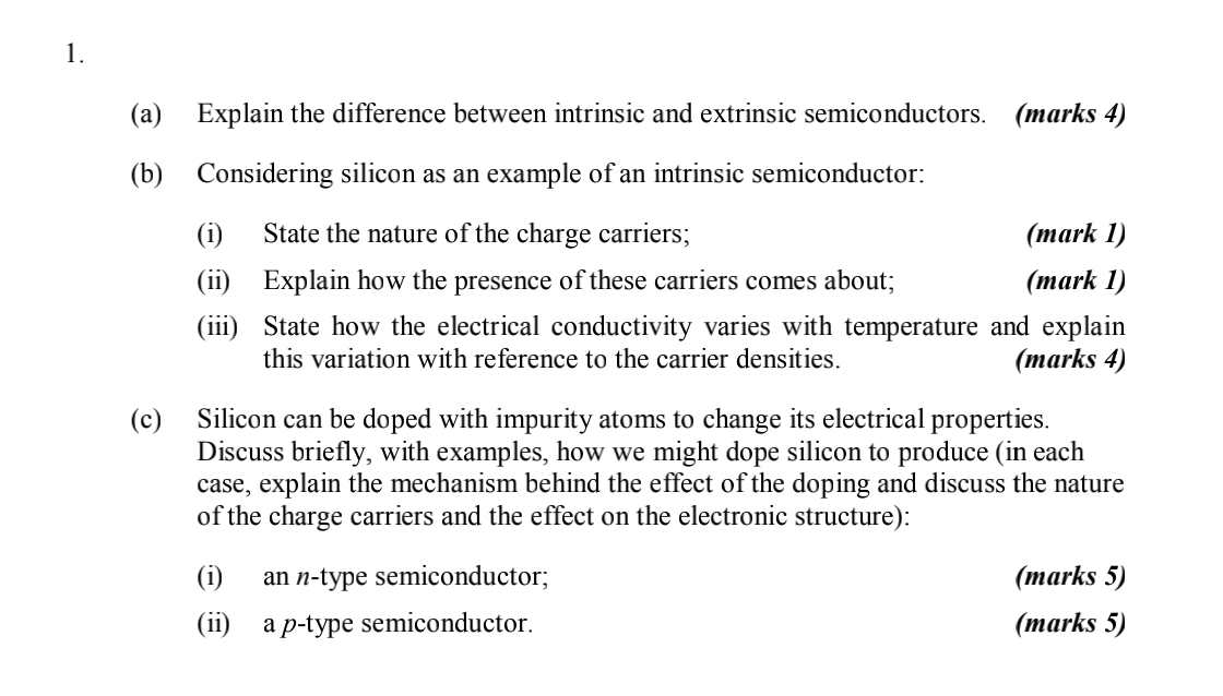 Solved 1. (a) Explain the difference between intrinsic and | Chegg.com