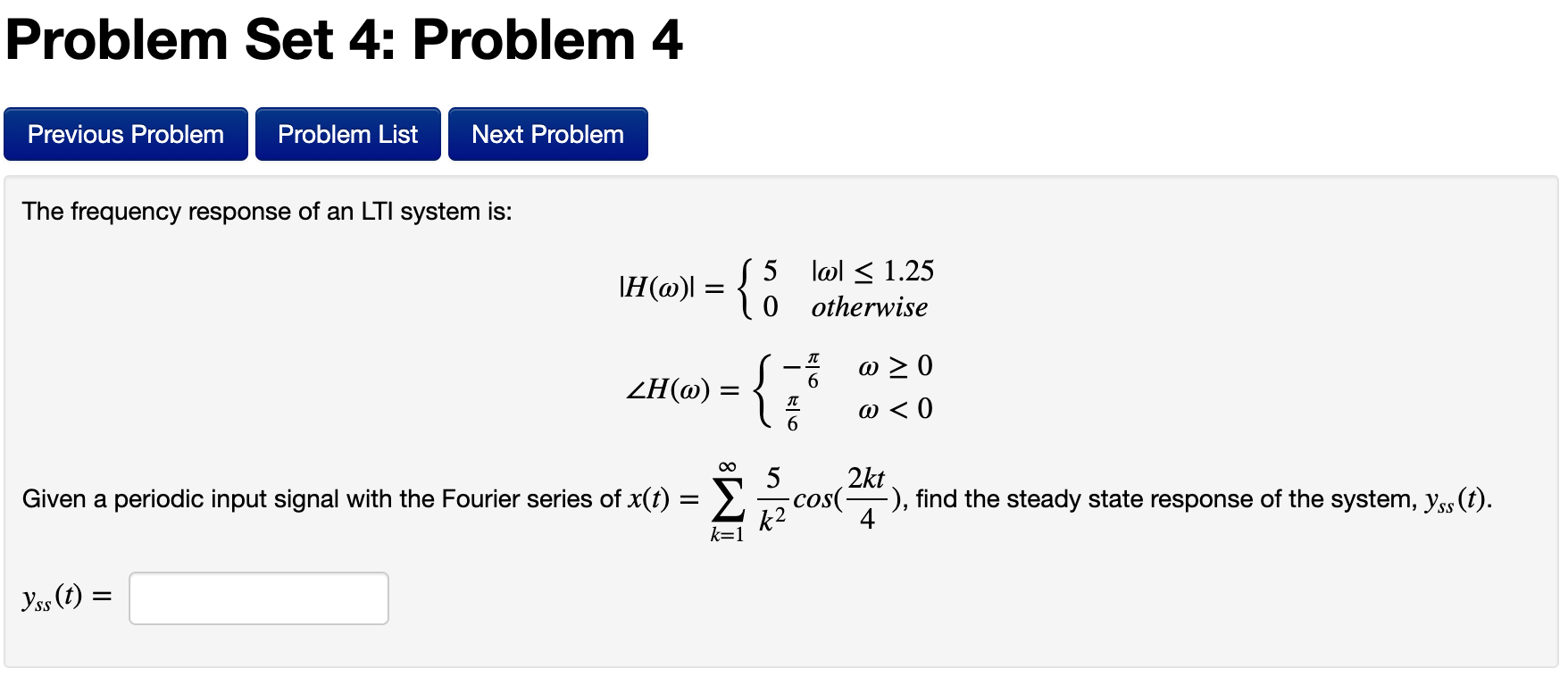 Solved Problem Set 4: Problem 4 Previous Problem Problem | Chegg.com