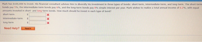 Solved bonds pay 5%, the intermediate-term bonds pay 6%, and | Chegg.com