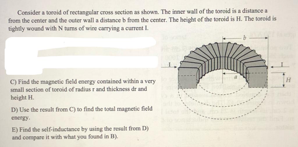 Solved Consider a toroid of rectangular cross section as | Chegg.com