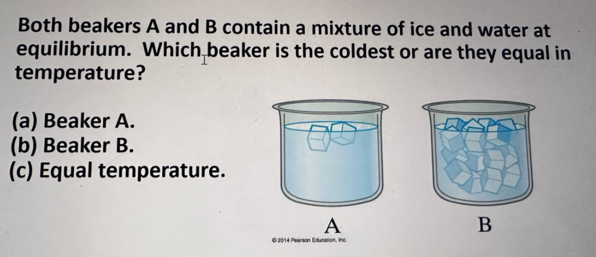 Solved Both beakers A and B contain a mixture of ice and | Chegg.com