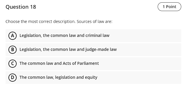 Solved Question 18 Choose the most correct description. | Chegg.com