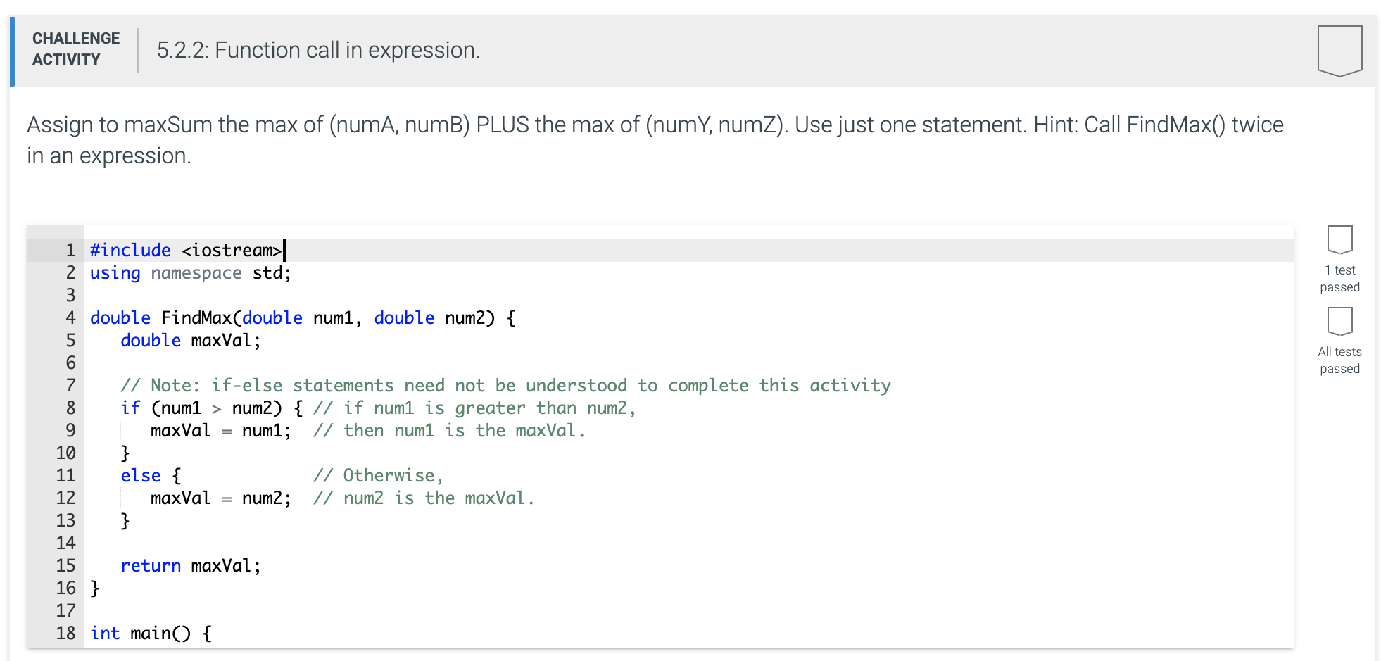 Solved CHALLENGE ACTIVITY 5.2.2: Function call in | Chegg.com