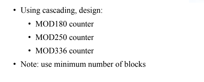 Solved . Using cascading, design: • MOD180 counter • MOD250 | Chegg.com