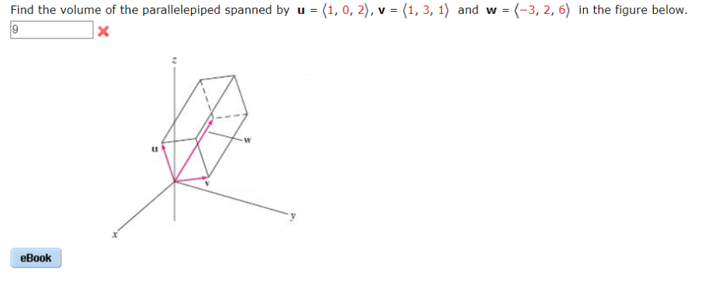 Solved Find the volume of the parallelepiped spanned by u - | Chegg.com