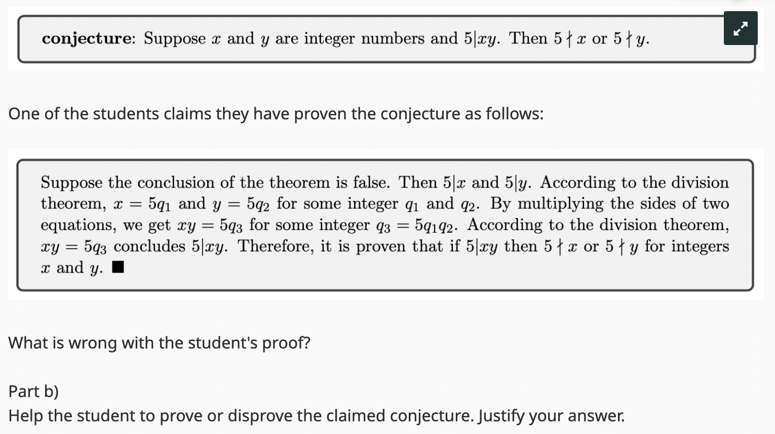 Solved conjecture: Suppose x and y are integer numbers and | Chegg.com