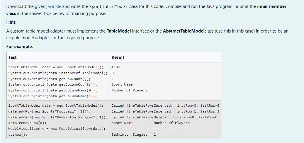Solved Java Please: public class Sport { private | Chegg.com