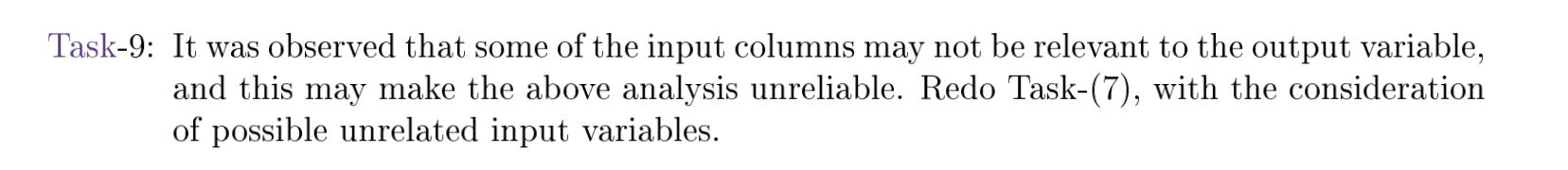 Task-9: It was observed that some of the input | Chegg.com