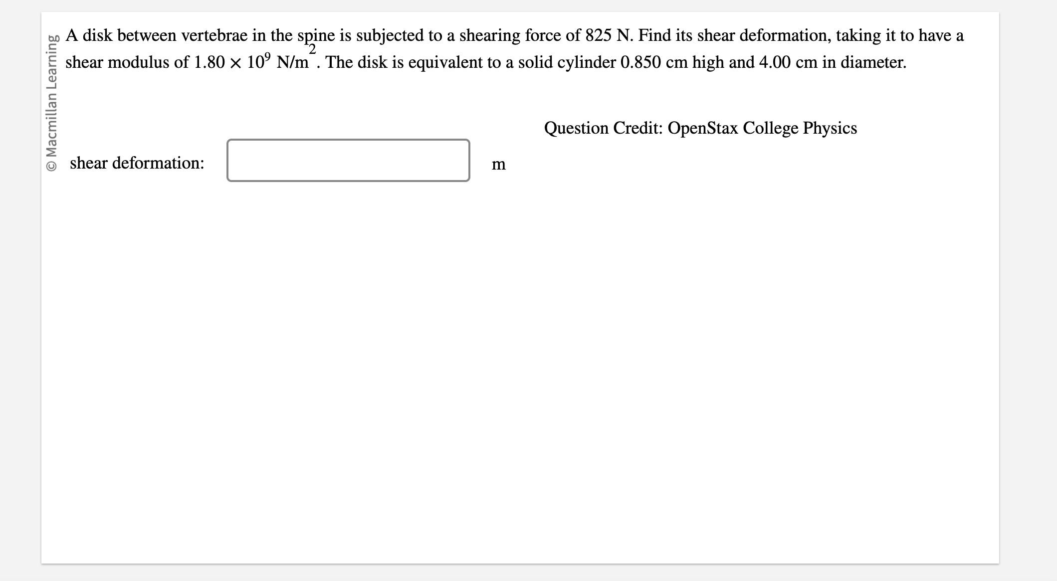 Solved A disk between vertebrae in the spine is subjected to | Chegg.com