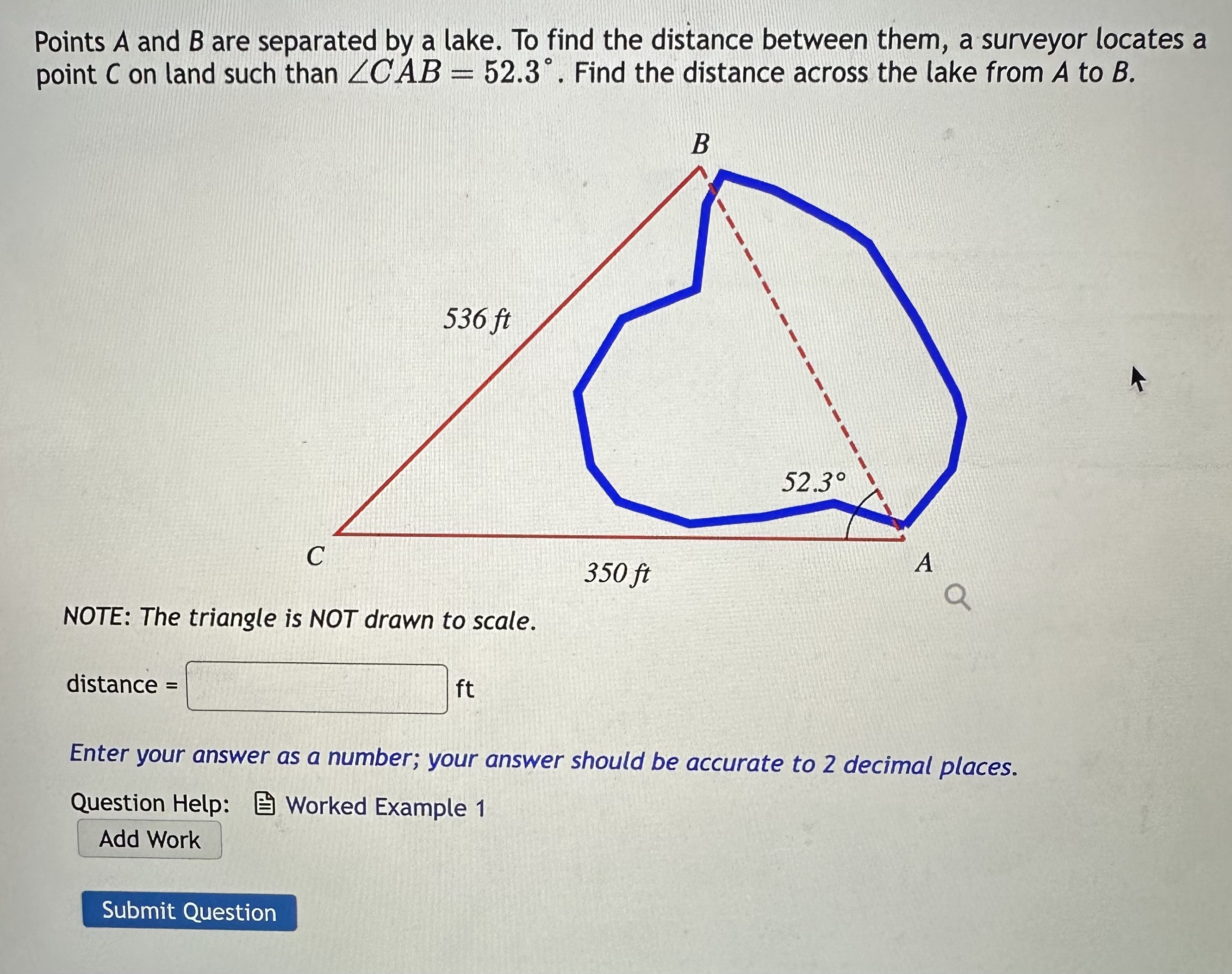 Solved Points A and B are separated by a lake. To find the | Chegg.com