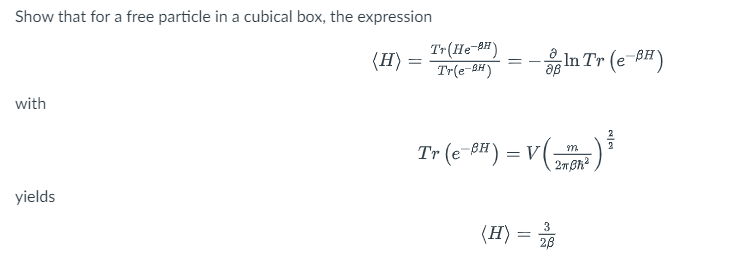 Solved Show that for a free particle in a cubical box, the | Chegg.com