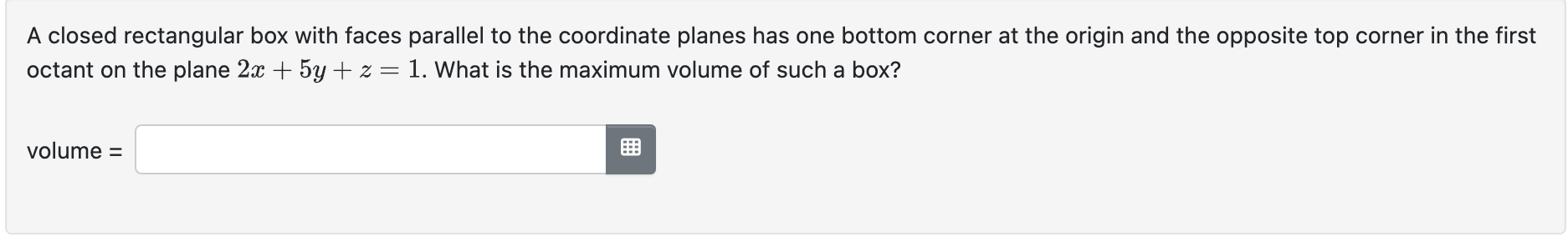 Solved A closed rectangular box with faces parallel to the | Chegg.com
