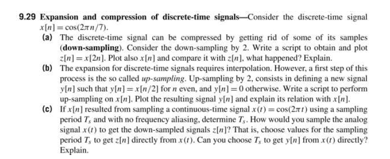 Solved 9.29 Expansion and compression of discrete-time | Chegg.com