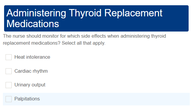 Solved Administering Thyroid Replacement Medications The | Chegg.com