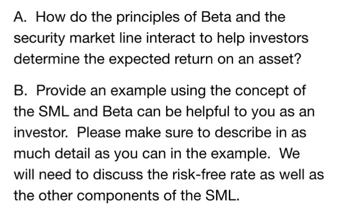 Solved A. How do the principles of Beta and the security | Chegg.com