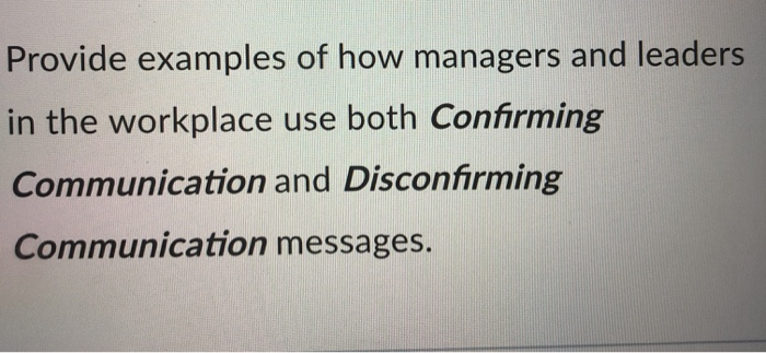 Solved Provide examples of how managers and leaders in the | Chegg.com