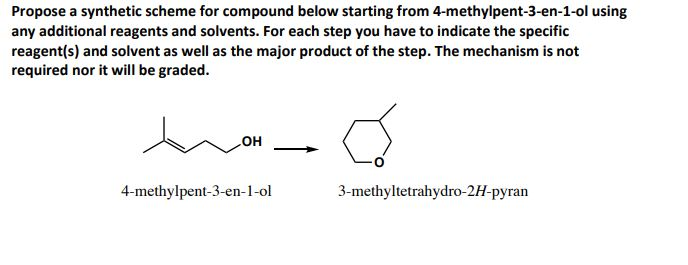 Solved Propose a synthetic scheme for compound below | Chegg.com