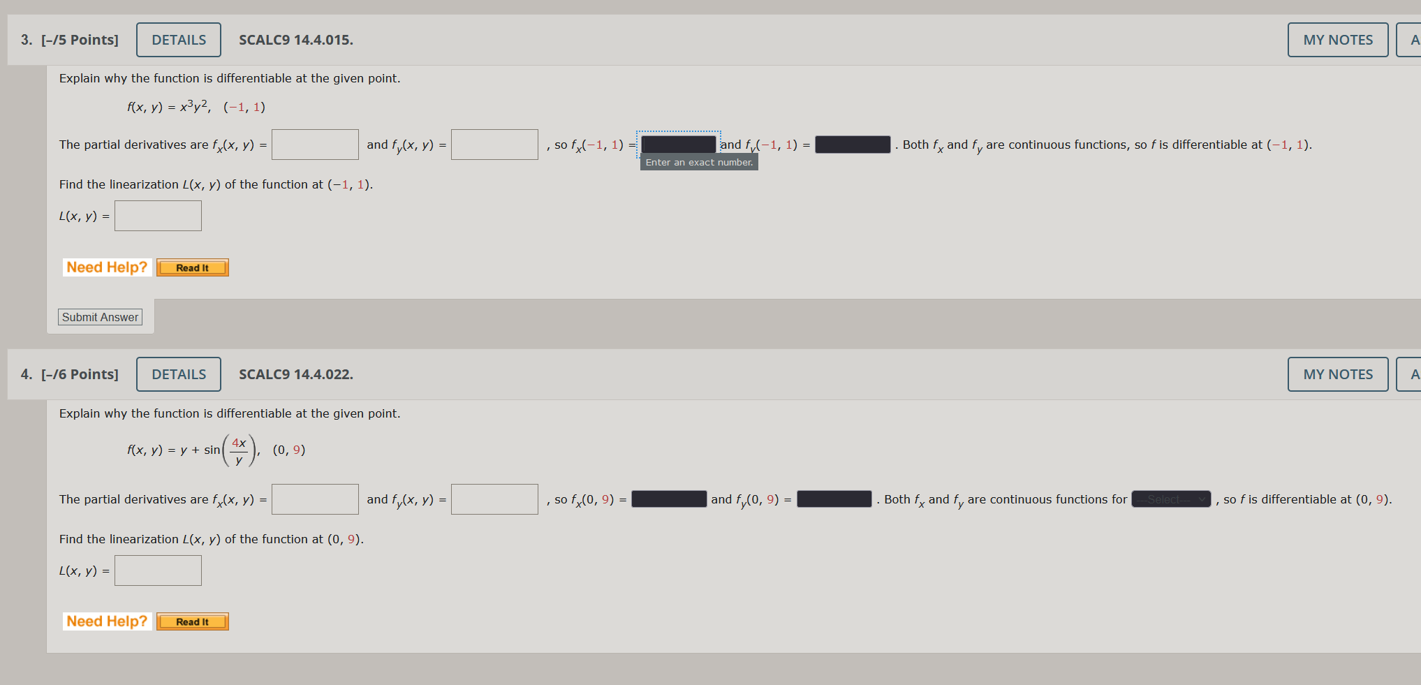 Solved -/5 Points] SCALC9 14.4.015. Explain why the function | Chegg.com