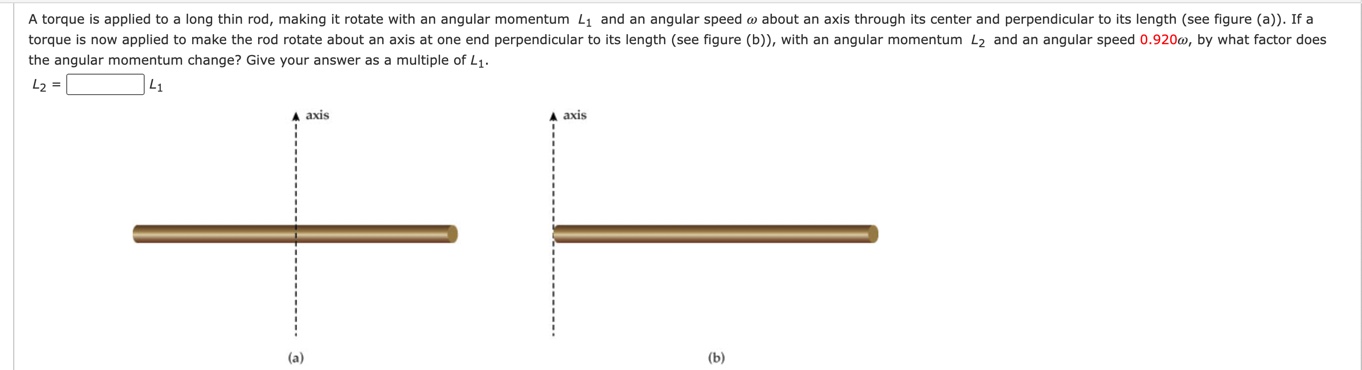 Solved A torque is applied to a long thin rod, making it | Chegg.com