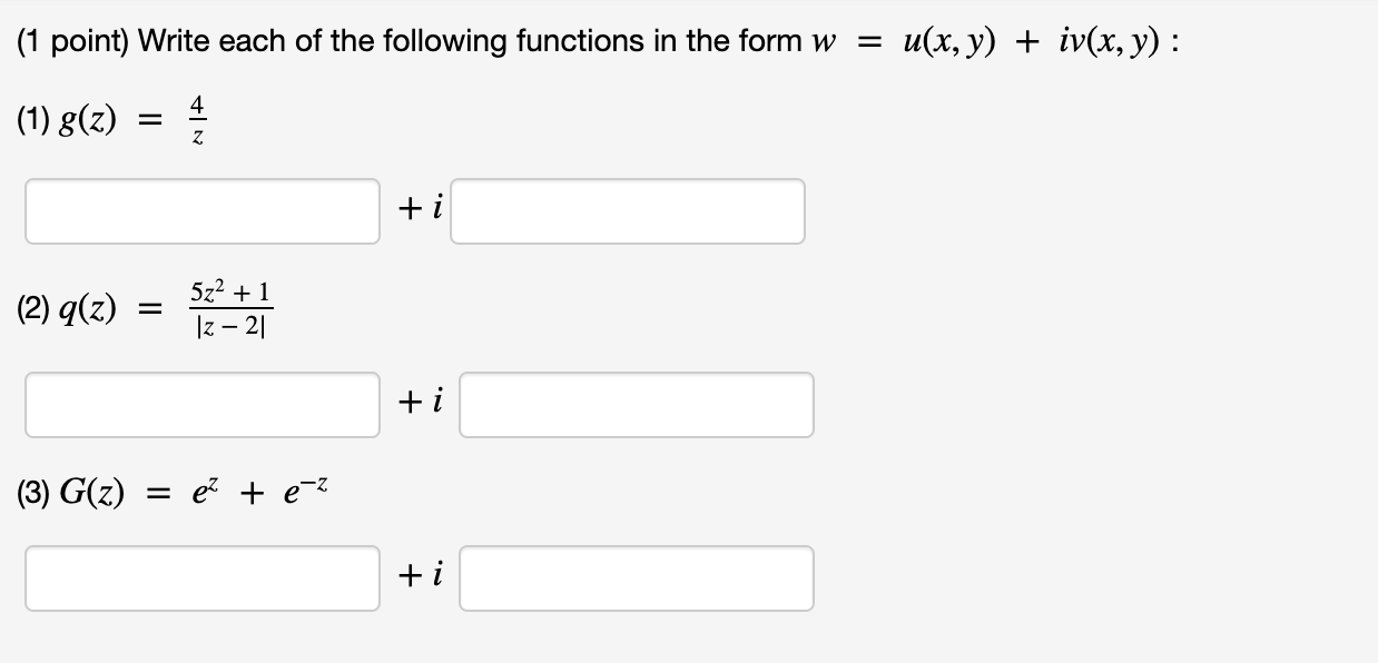 Solved (1 point) Write each of the following functions in | Chegg.com