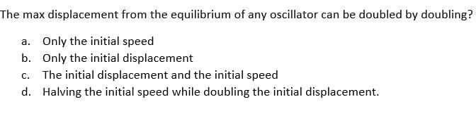 Solved The max displacement from the equilibrium of any | Chegg.com