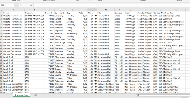 Solved Window Macros G50 Tuesday A B D E M 1 Event Program | Chegg.com