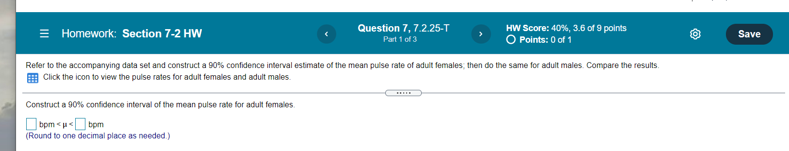 Solved Homework Section 7 2 Hw Question 7 7 2 25 T Part
