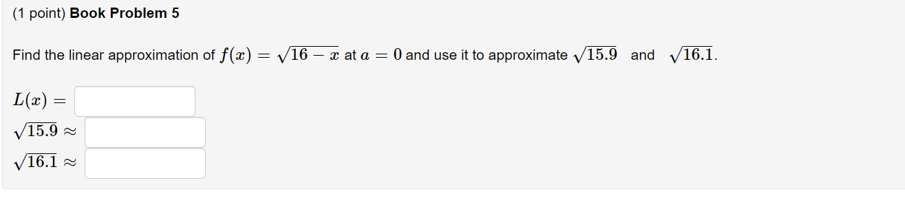 Solved (1 point) Book Problem 5 Find the linear | Chegg.com