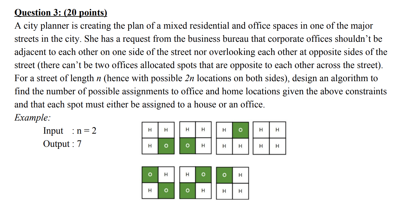 Solved For the following problems, design an algorithm to | Chegg.com