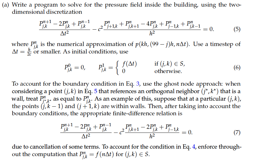 Write a MATLAB code to solve the 2d wave equation on | Chegg.com