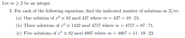 Solved Let m≥2 be an integer. 3. For each of the following | Chegg.com