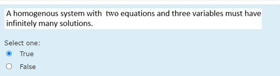 Solved A homogenous system with two equations and three | Chegg.com