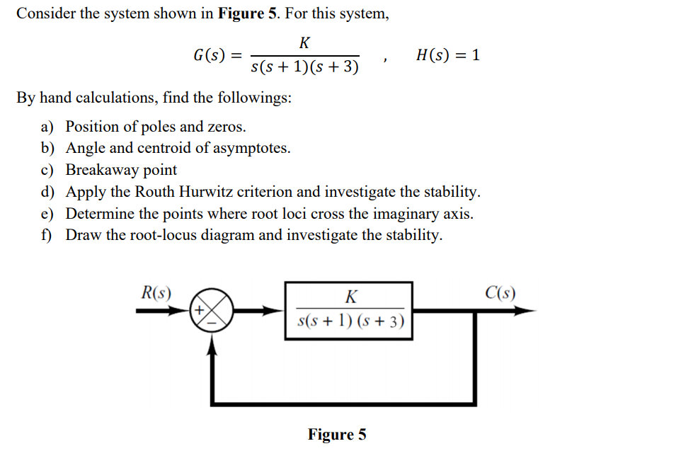 Solved Consider the system shown in Figure 5. For this | Chegg.com