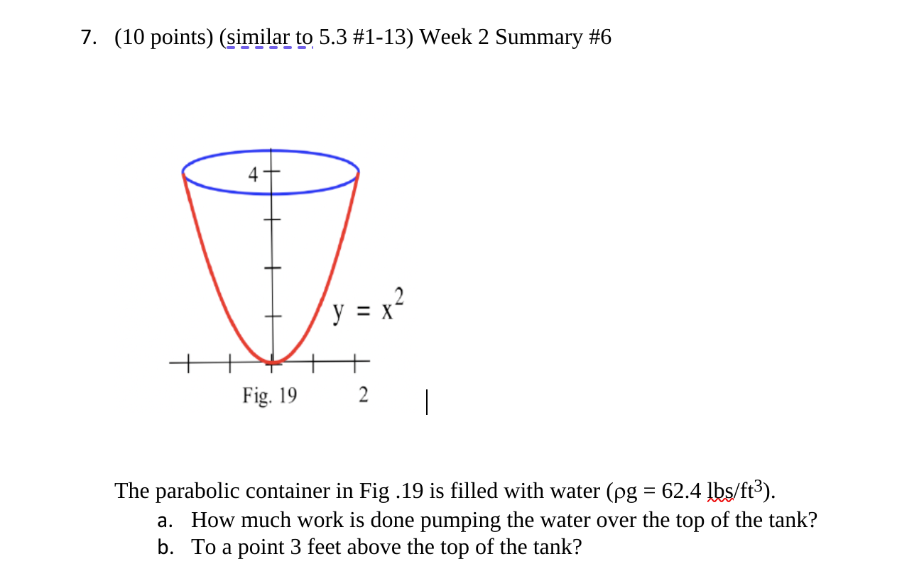 Solved 7. (10 points) (similar to 5.3#1−13) Week 2 Summary | Chegg.com