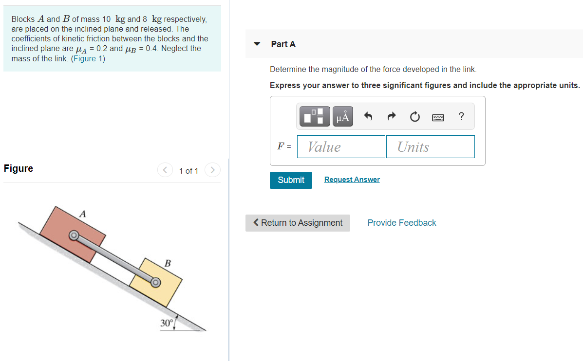 Solved Blocks A and B of mass 10 kg and 8 kg respectively, | Chegg.com