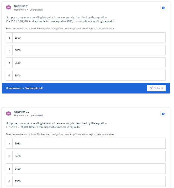 Solved Question 7 Homework. Unanswered Suppose consumer | Chegg.com