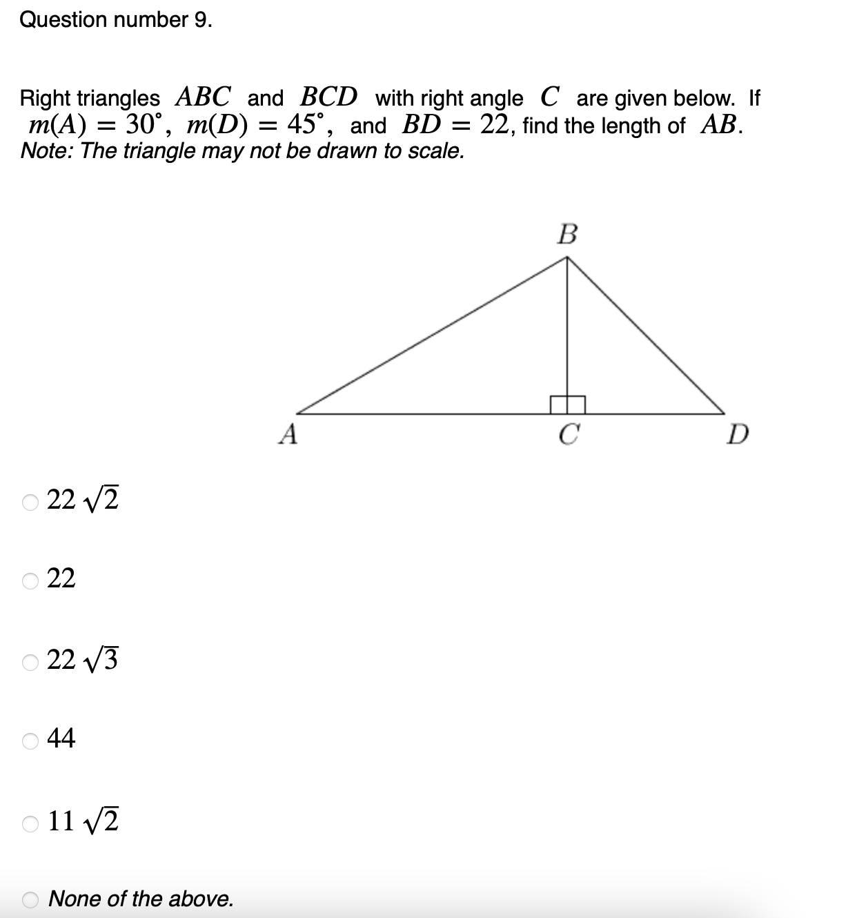 Solved Right triangles ABC and BCD with right angle C are | Chegg.com
