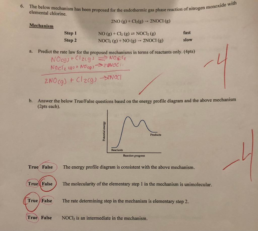 Solved 6. The below mechanism has been proposed for the | Chegg.com