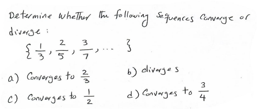 Solved 2 3 ) Determine whether the following sequences | Chegg.com