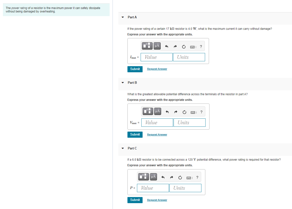 Solved The power rating of a resistor is the maximum power | Chegg.com