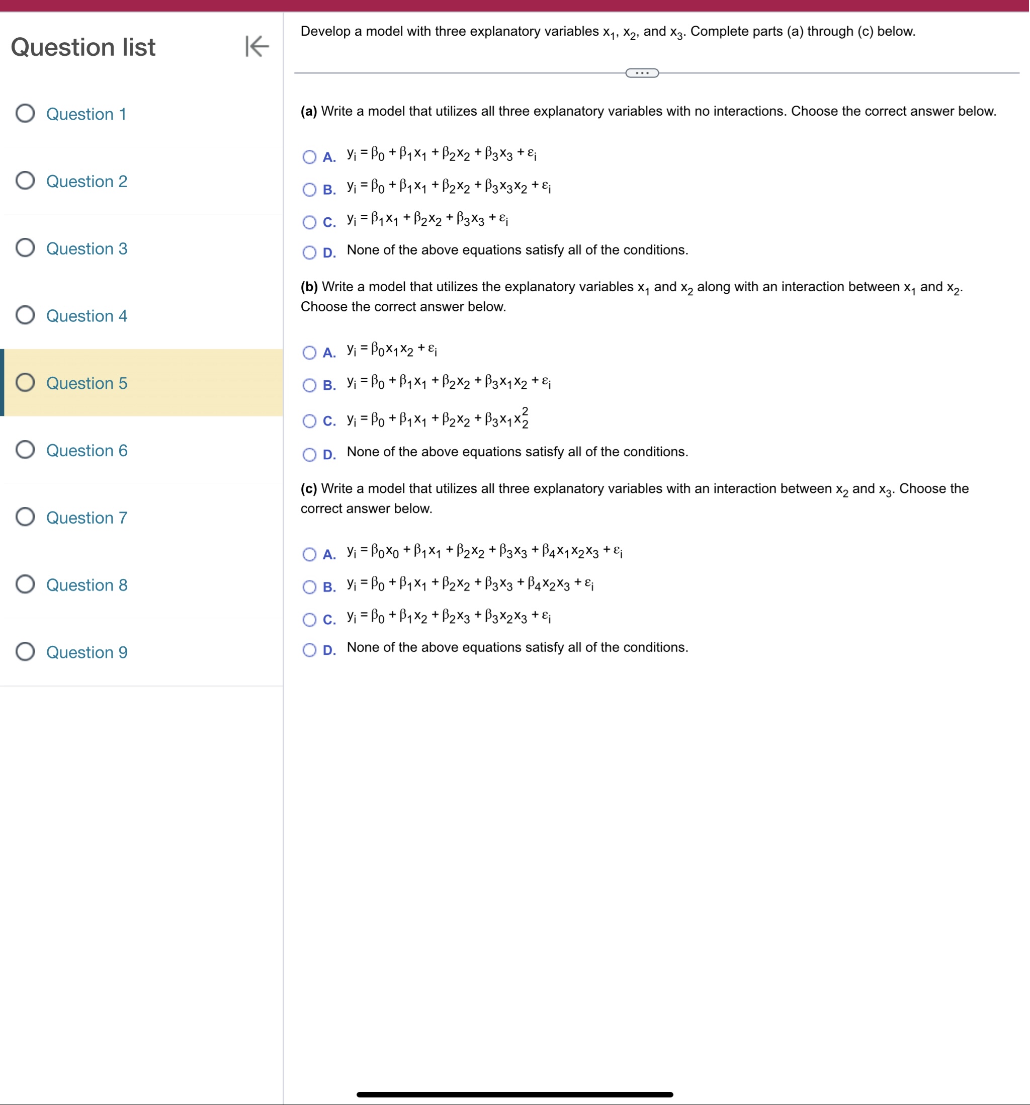 Solved Develop a model with three explanatory variables | Chegg.com