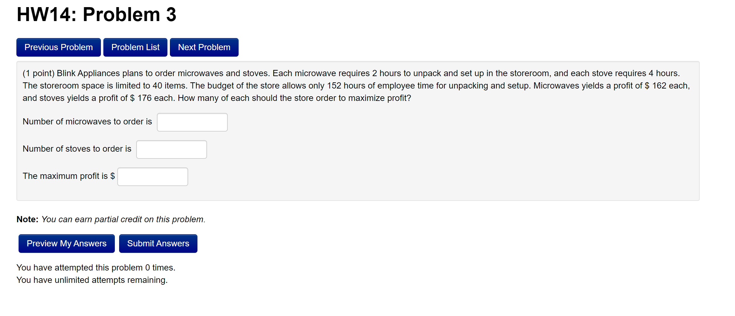 Solved HW14: Problem 3 Previous Problem Problem List Next | Chegg.com