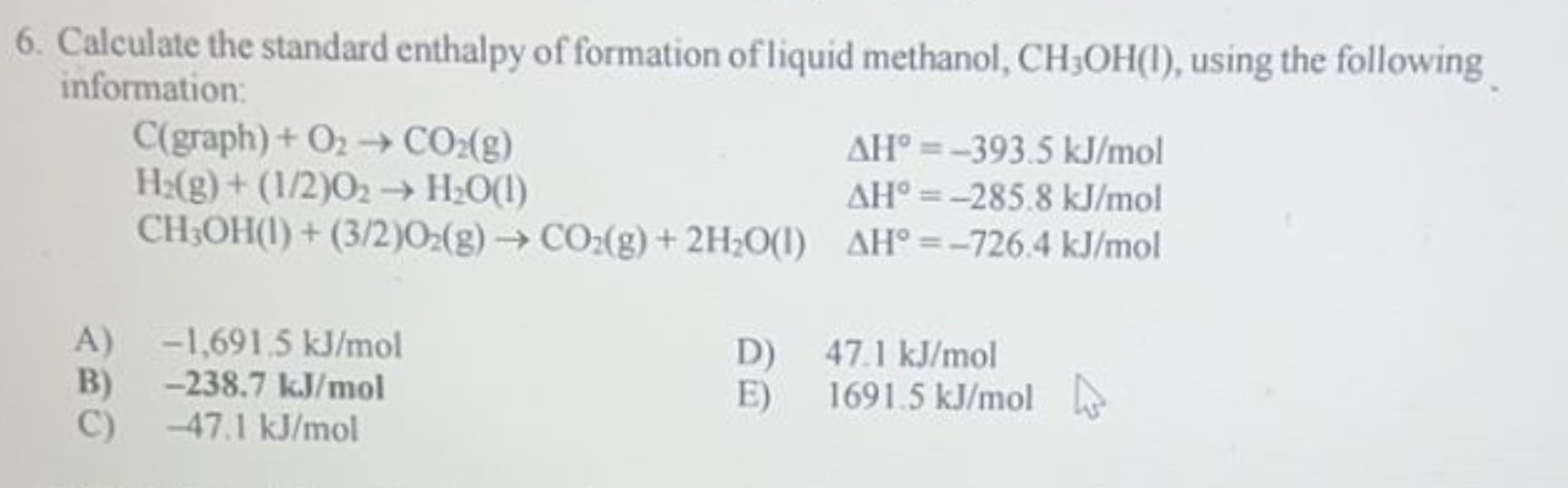 Solved Calculate the standard enthalpy of formation of | Chegg.com