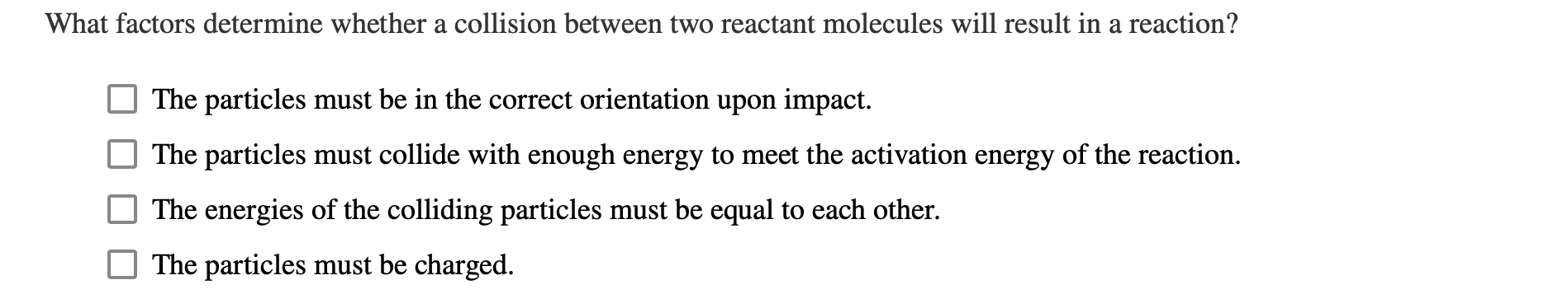Solved What factors determine whether a collision between | Chegg.com